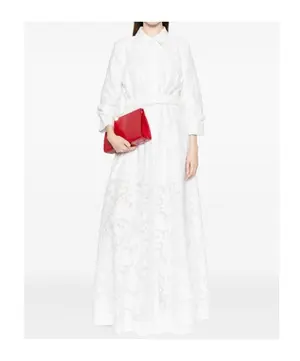 Simkhai Courtney Floral-embellished Belt Long Dress - Ivory