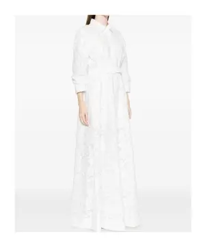 Simkhai Courtney Floral-embellished Belt Long Dress - Ivory