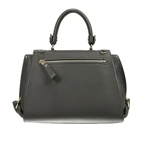 FERRAGAMO Gancini Clasp Top Handle Bag - Black