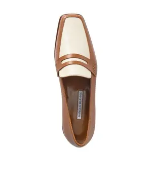Manolo Blahnik Two-tone Leather Loafers - Brown
