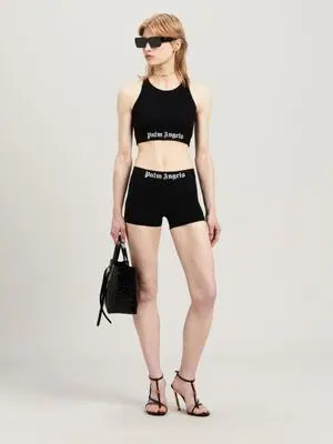 Palm Angels Logo Tape Racerback Cropped Top