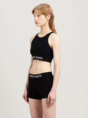 Palm Angels Logo Tape Racerback Cropped Top