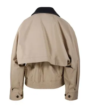 Bottega Veneta Relaxed Fit Lightweight Jacket With Woven Leather Collar - No