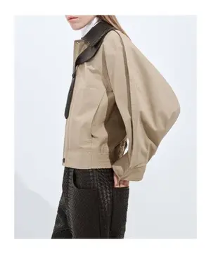 Bottega Veneta Relaxed Fit Lightweight Jacket With Woven Leather Collar - No