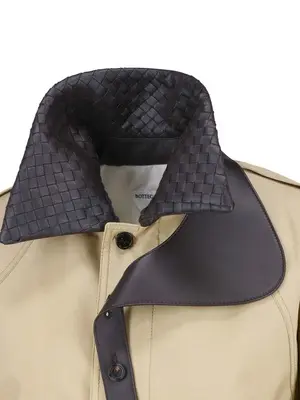 Bottega Veneta Relaxed Fit Lightweight Jacket With Woven Leather Collar - No
