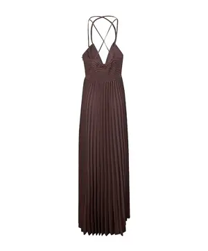 P.a.r.o.s.h Pleated Crisscross Strap Maxi Dress