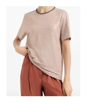 Brunello Cucinelli Striped Crewneck T-shirt - Pink