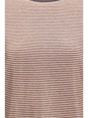 Brunello Cucinelli Striped Crewneck T-shirt - Pink