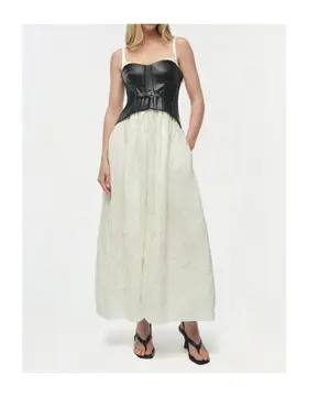 Simkhai Cortland Belted Bustier Midi Dress