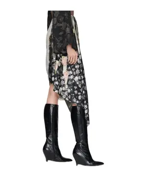 MAISON MARGIELA Floral Draped Midi Skirt - Gray
