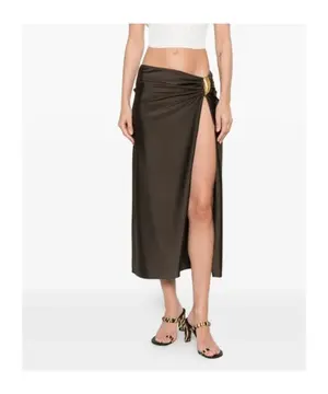 Simkhai Gathered Embellished Midi Skirt