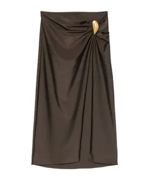 Simkhai Gathered Embellished Midi Skirt