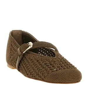 STUART WEITZMAN Woven Mary Jane Flats - Green