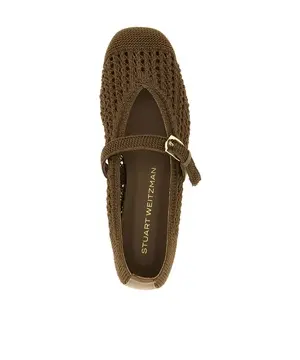 STUART WEITZMAN Woven Mary Jane Flats - Green