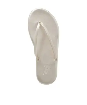 ANCIENT GREEK SANDALS Metallic Leather Flip Flops With Platform - Nude