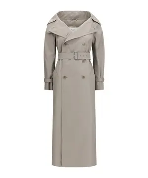 Max Mara Buckled Collared Trench Coat - Medium Gray