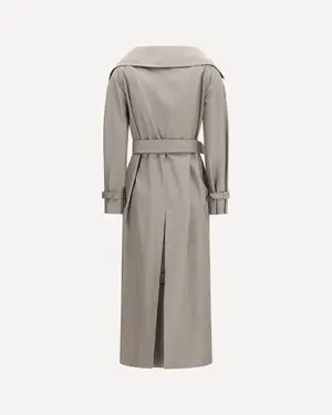 Max Mara Buckled Collared Trench Coat - Medium Grey