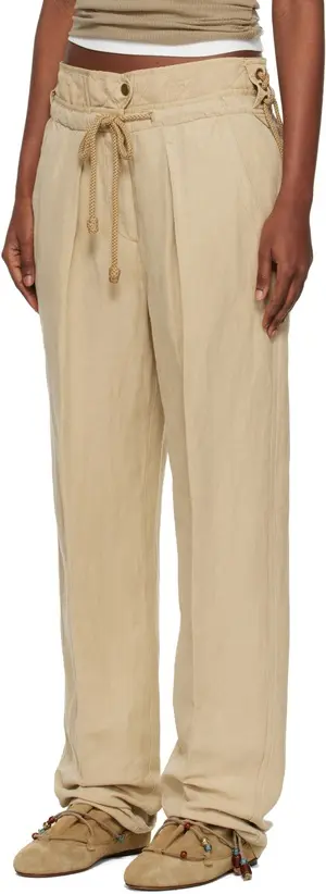Isabel Marant Étoile Pleated Linen And Silk-blend Straight-leg Pants