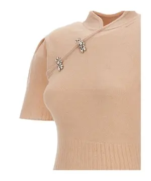 Simone Rocha Embellished Short Sleeve Jumper - Pink