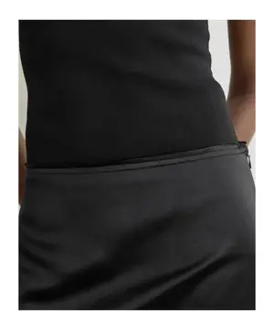 TOTEME Layered Satin Midi Skirt With Frayed Hem
