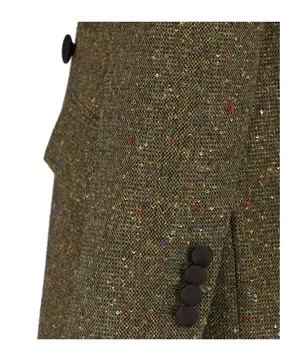 Dior Fitted Embellished Double-breasted Jacket - Khaki