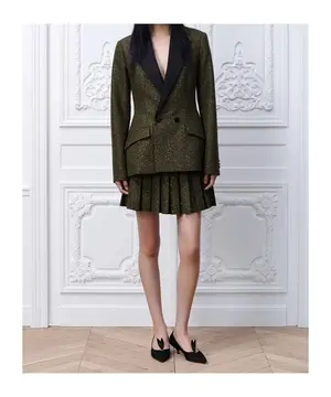 Dior Fitted Embellished Double-breasted Jacket - Khaki