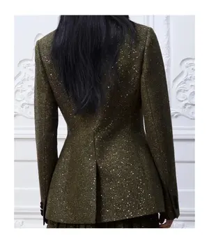 Dior Fitted Embellished Double-breasted Jacket - Khaki