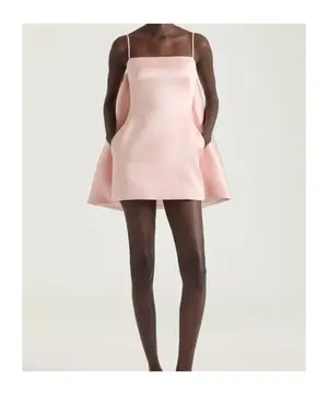 Givenchy Sliced Mini Dress In Satin With Cape Effect