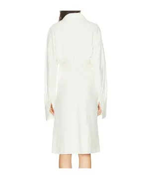 TOTEME Collared Long Sleeve Shirt Dress With Pleated Details