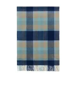 Max Mara Checkered Fringed Scarf - Blue