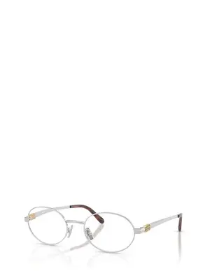Miu Miu Oval Frame Eyeglasses - Silver