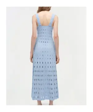 Simkhai Christina Cut-out Knit Midi Dress - Tidepool