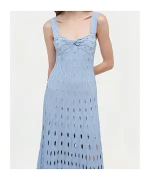 Simkhai Christina Cut-out Knit Midi Dress - Tidepool