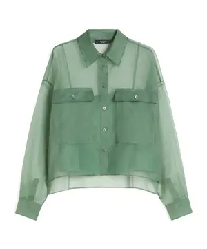 Max Mara Weekend Max Mara Sheer Layered Shirt Green