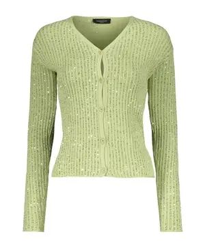 Fabiana Filippi Ribbed Sequin Cardigan - Green