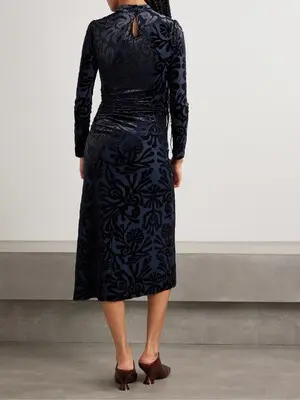Sea Alia Devoré-velvet Midi Dress - Black