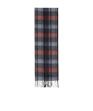 FERRAGAMO Plaid Detail Scarf - Red