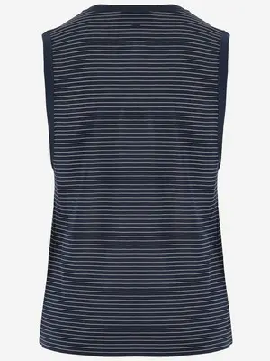 AMI Paris Striped Sleeveless Round Neck Top - Black