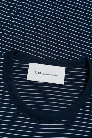 AMI Paris Striped Sleeveless Round Neck Top - Black