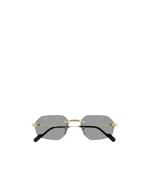 Cartier Rimless Irregular Sunglasses - Gray