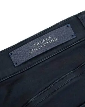 Versace Logo Straight Leg Jeans - Black