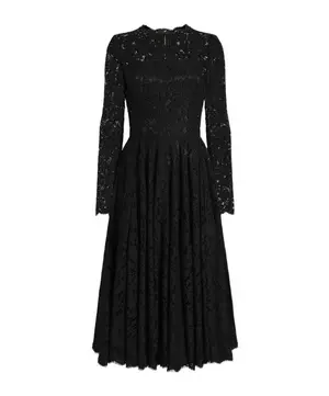 Dolce & Gabbana Lace Long-sleeve Midi Dress