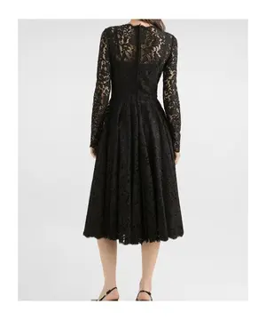 Dolce & Gabbana Lace Long-sleeve Midi Dress