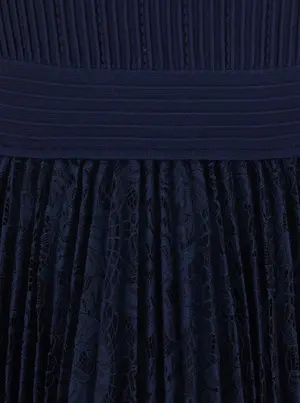 Simkhai Ribbed Lace Skater Dress