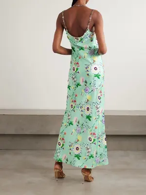 Rabanne Floral Chain Midi Dress