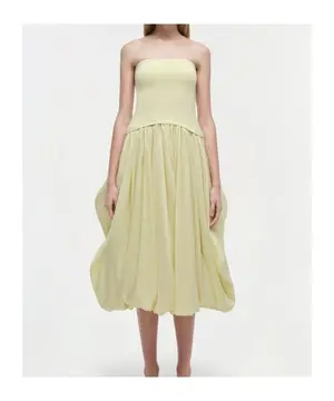Simkhai Strapless Balloon-skirt Midi Dress - Sunglow