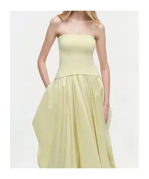 Simkhai Strapless Balloon-skirt Midi Dress - Sunglow