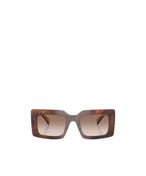 Prada Square Frame Sunglasses With Branded Logo - Brown