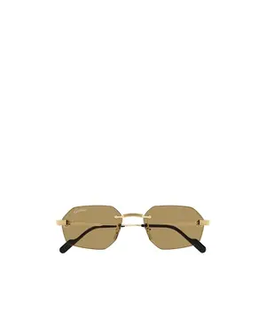 Cartier Rimless Irregular Sunglasses - Golden