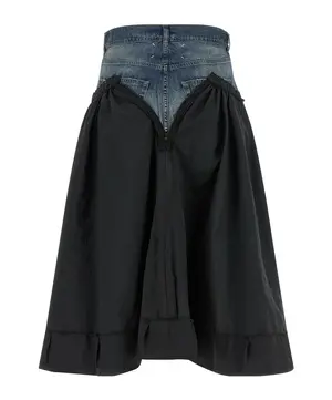 MAISON MARGIELA Denim Insert Midi Skirt - Black
